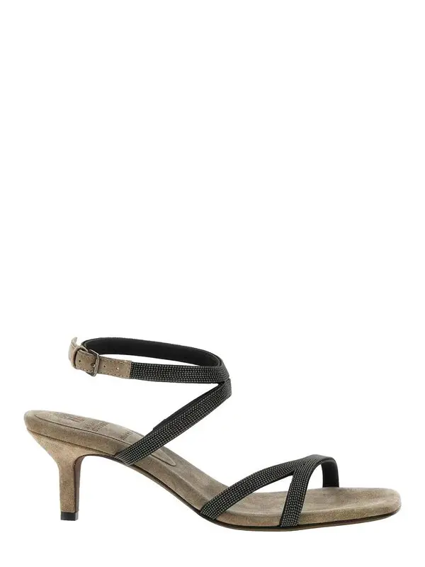 Brunello Cucinelli 60mm Monile Sandals - Silver