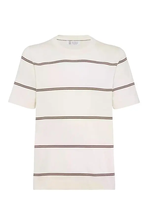 Brunello Cucinelli Striped T-shirt - White
