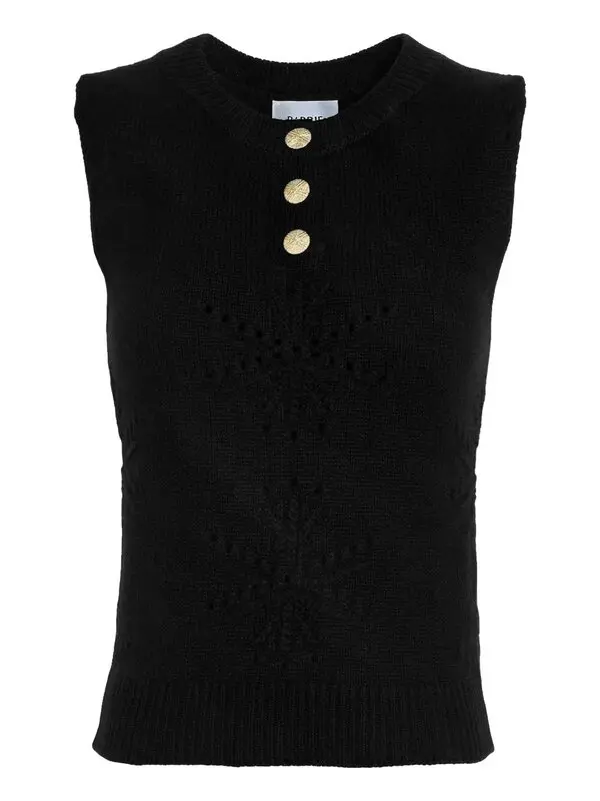 BARRIE All-over Motif Sleeveless Top - Black