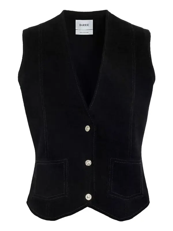 BARRIE Suede-effect Sleeveless Jacket - Black