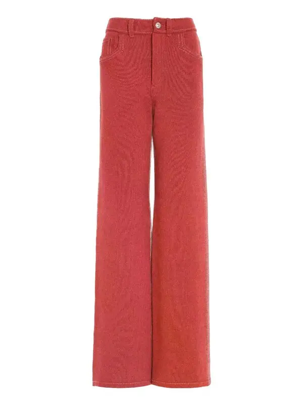 BARRIE Cashmere-cotton Pants - Red