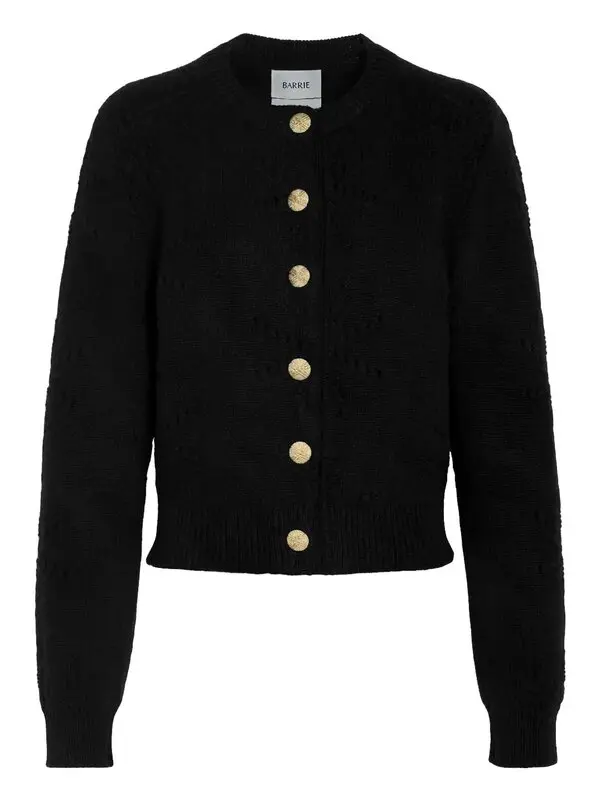 BARRIE Pointelle-motif Cardigan - Black