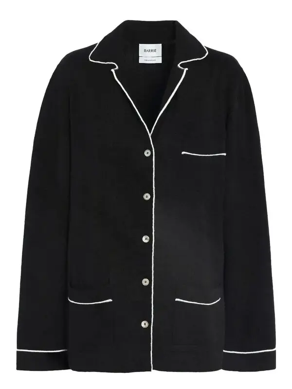 BARRIE Ultra-fine Camp Collar Shirt - Black