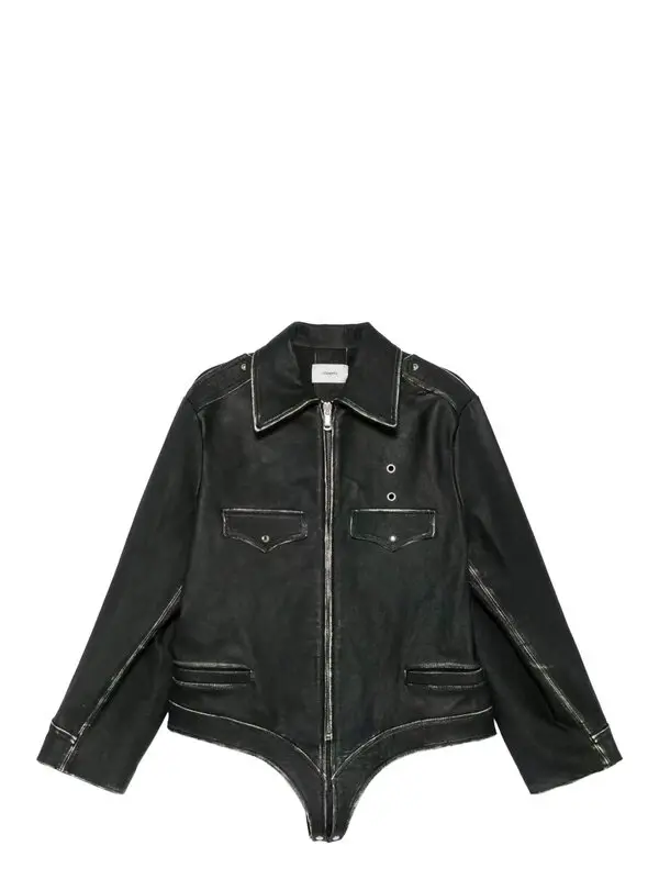 Coperni Leather Body Jacket - Black