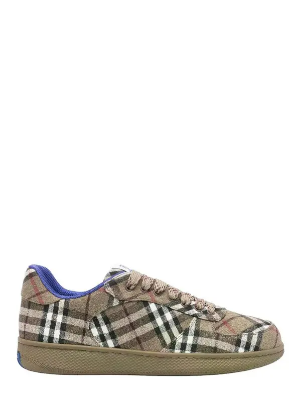 Burberry Checked Sneakers - Brown