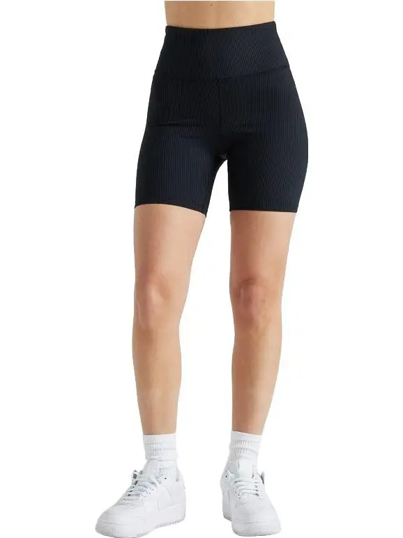LOSANO Renew Ribbed Biker Shorts - Black