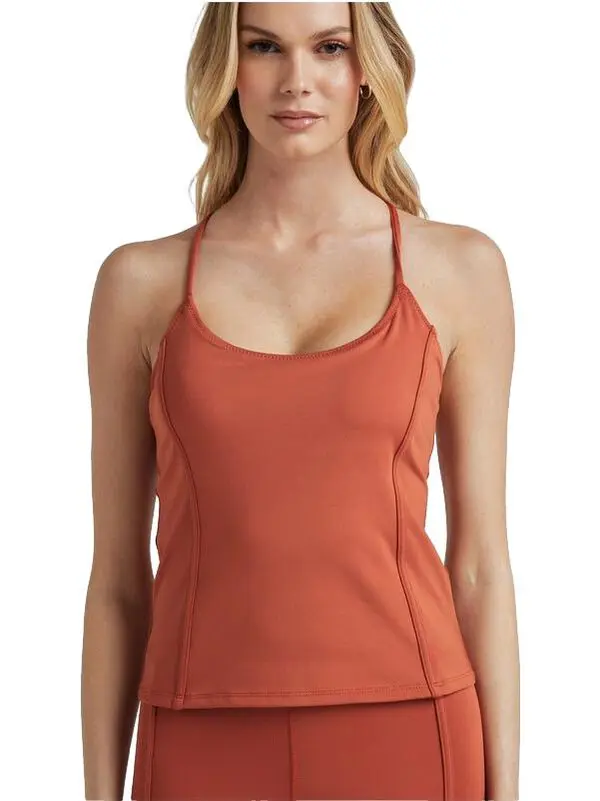 LOSANO Contour Tank Top - Brown