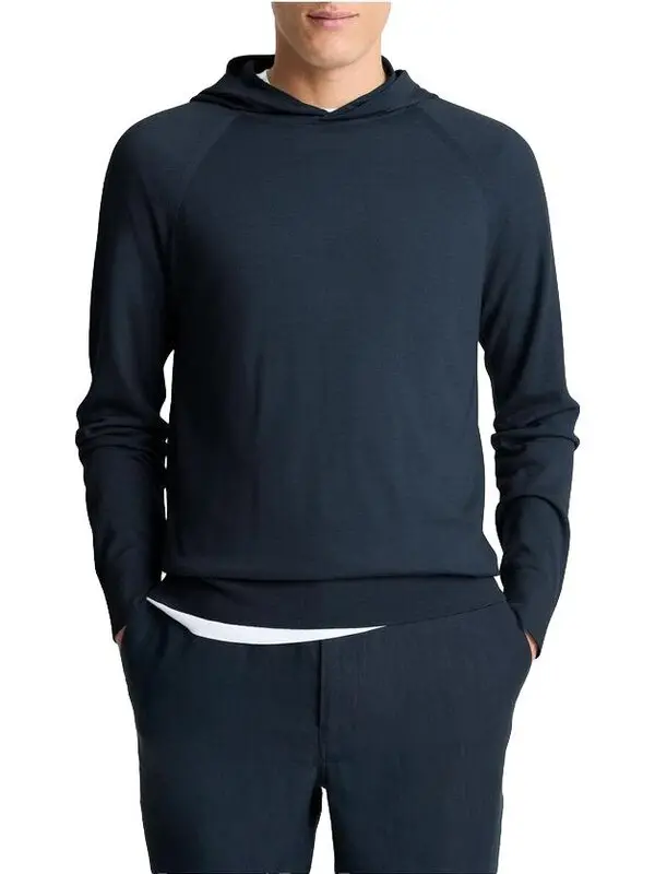 Vince Featherweight Merino Wool-cashmere Hoodie - Black