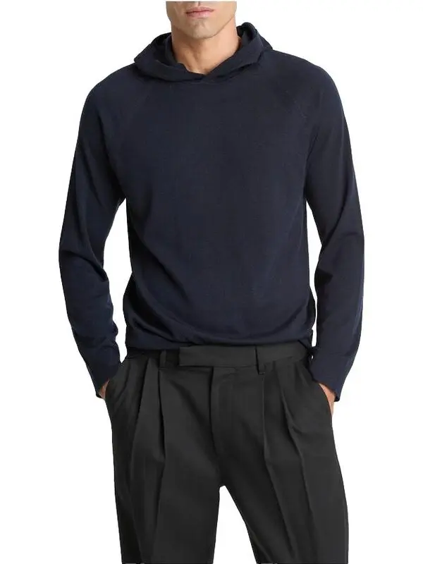Vince Featherweight Merino Wool-cashmere Hoodie - Black