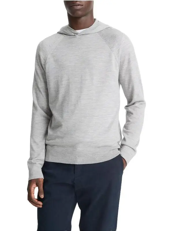 Vince Featherweight Merino Wool-cashmere Hoodie - Gray