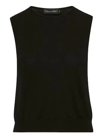 Oscar De La Renta Wool-blend Tank - Black