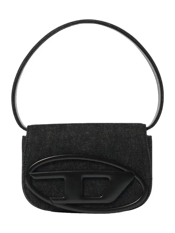 DIESEL® 1dr Monogram Denim Mini Handbag With Removable Strap - Black