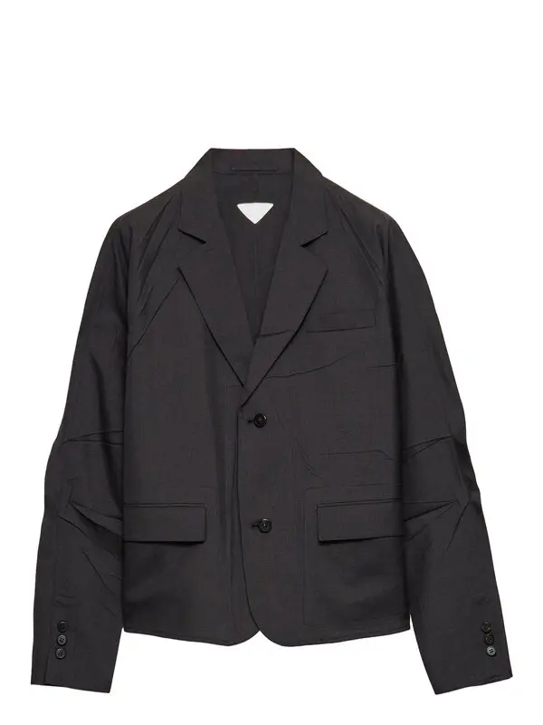 Prada Single-breasted Wool And Silk Jacket - Anthracite Gray