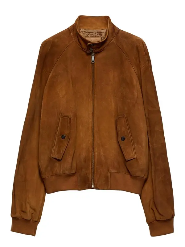 Prada Suede Bomber Jacket - Brown