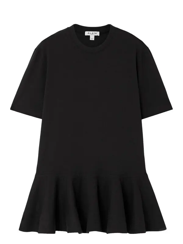 Alaïa Oversized Cotton-jersey T-shirt With Poplin Trim - Black