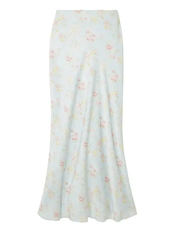 Rabanne Floral-print Satin Maxi Skirt - Multi