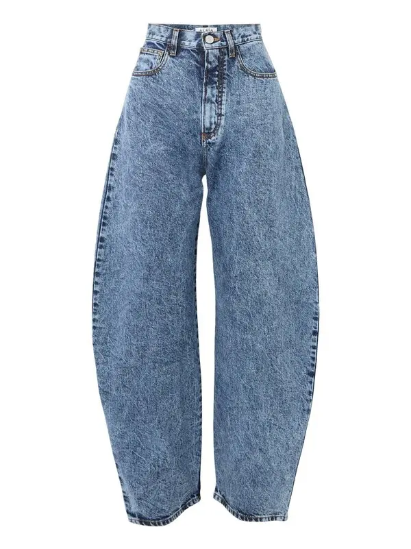 Alaïa High-rise Barrel-leg Jeans - Blue