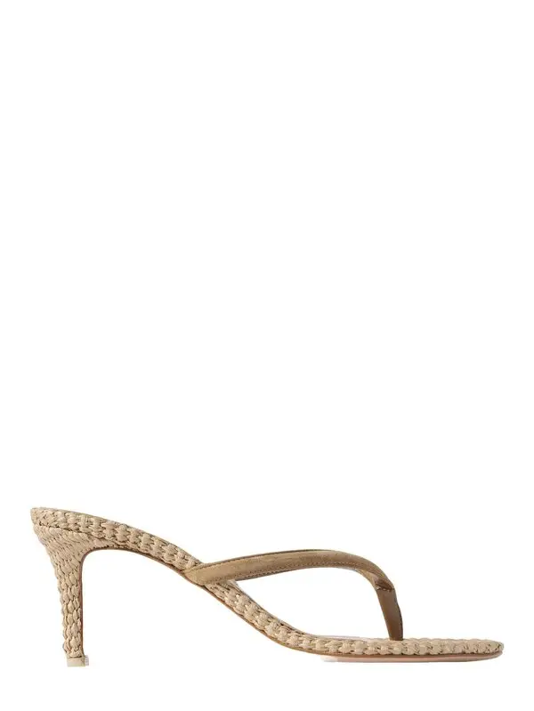 GIANVITO ROSSI Calypso 80 Raffia Sandals - Brown