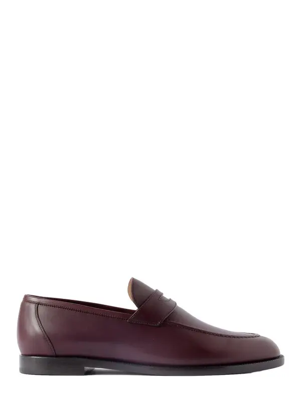 Loro Piana Sergio Leather Loafers - Purple