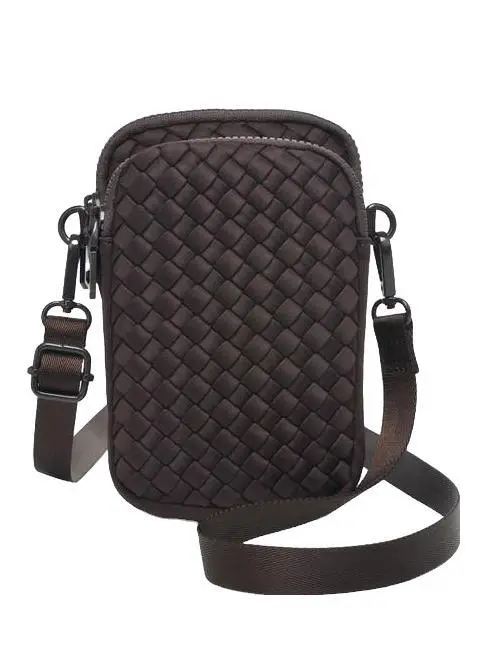 SOL AND SELENE Divide & Conquer Woven Neoprene Bag - Chocolate