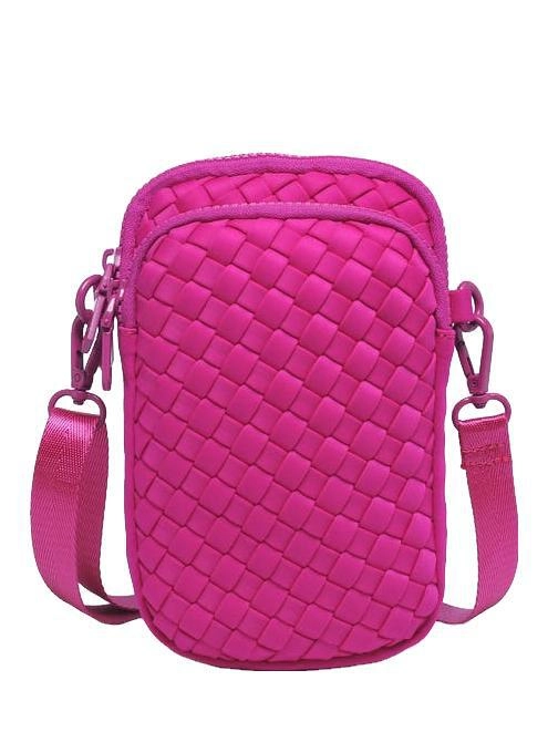 SOL AND SELENE Divide & Conquer Woven Neoprene Bag - Fuchsia