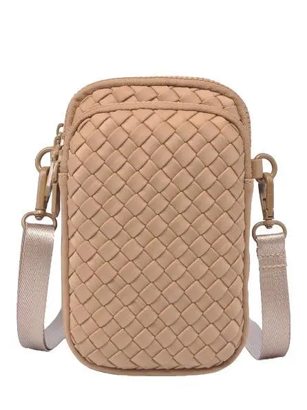 SOL AND SELENE Divide & Conquer Woven Neoprene Bag - Nude