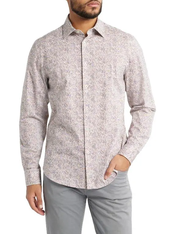 Bugatchi James Ooohcotton® Button-up Shirt - Jaffa