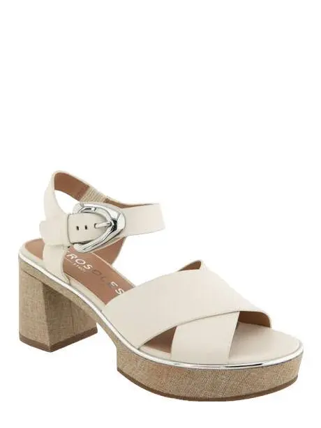 Aerosoles Zephyr Platform Sandals - Eggnog Leather