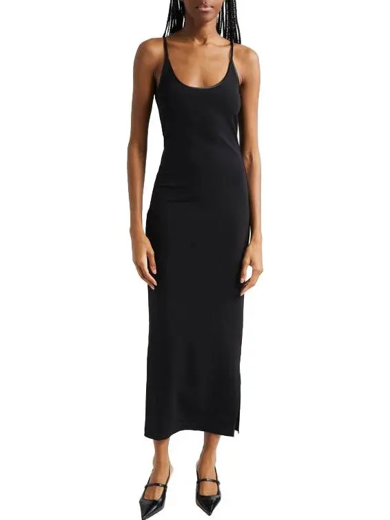 Emporio Armani Body-con Knit Maxi Dress - Black