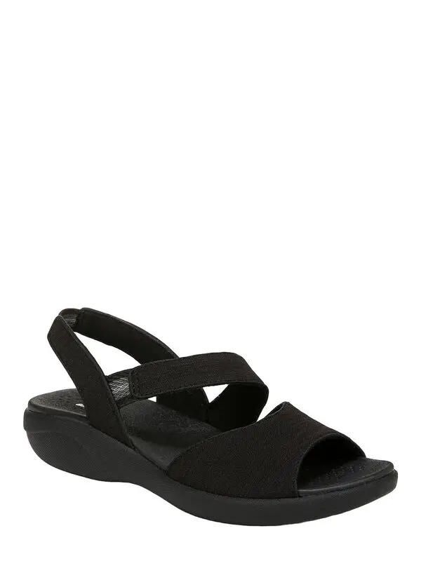 LIFESTRIDE Bzees Quarter Strap Slip-on Sandal - Black Fabric