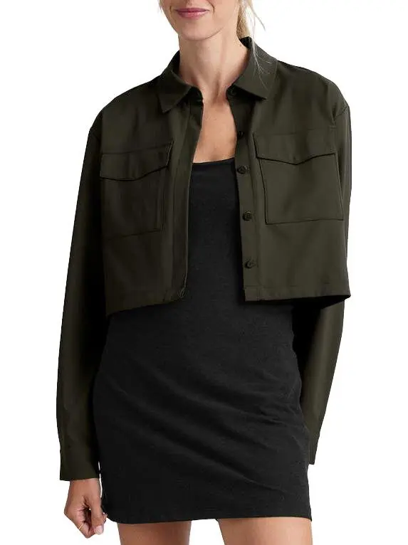 Beyond Yoga Midtown Crop Jacket - Olive Ink