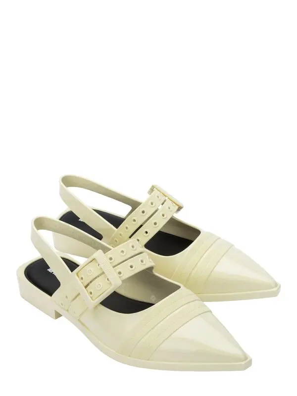 Melissa Ladylike Mary Jane Flats - Beige/ Black
