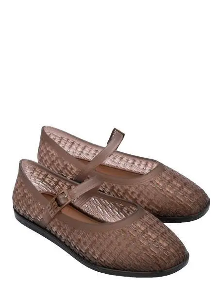 Melissa Harper Mary Jane Flat - Clear Brown