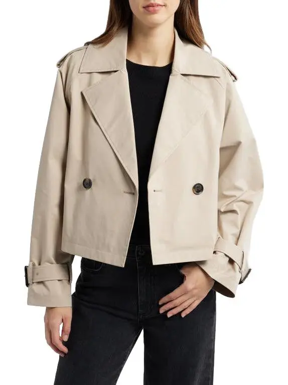 Bcbgmaxazria Double-breasted Cropped Trench Coat - Sand