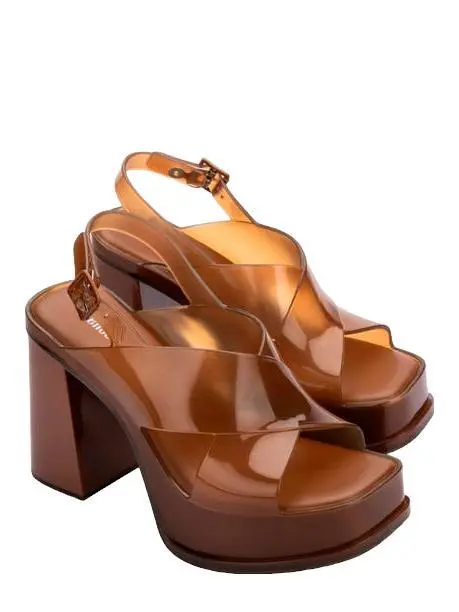 Melissa Dance Slingback Platform Sandal - Brown
