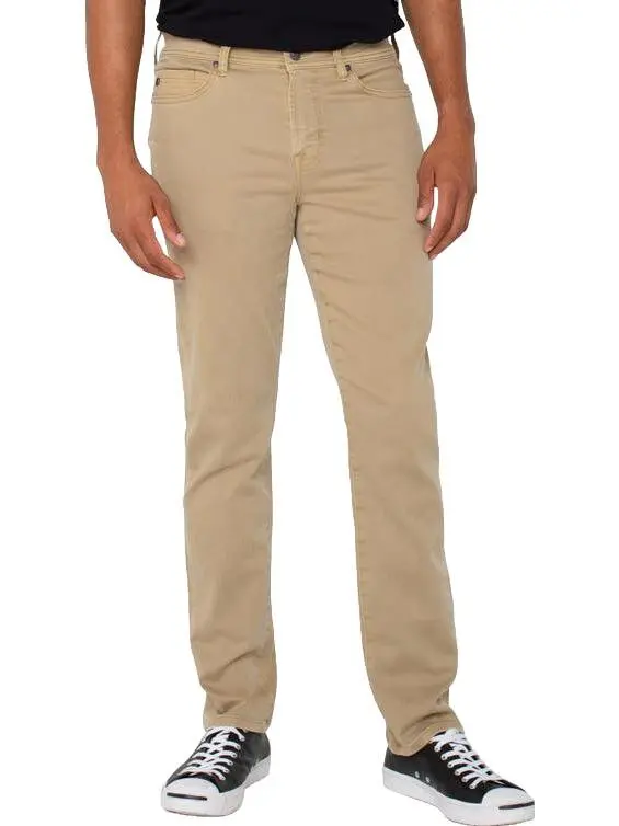 LIVERPOOL Kingston Modern Slim Straight Leg Twill Pants - Khaki