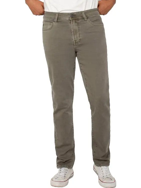 LIVERPOOL Kingston Modern Slim Straight Leg Twill Pants - Pewter Green