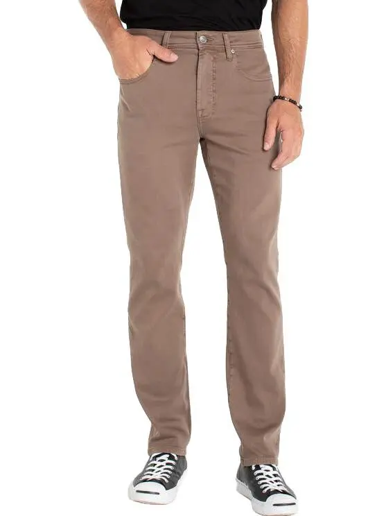 LIVERPOOL Kingston Modern Slim Straight Leg Twill Pants - Pine Bark