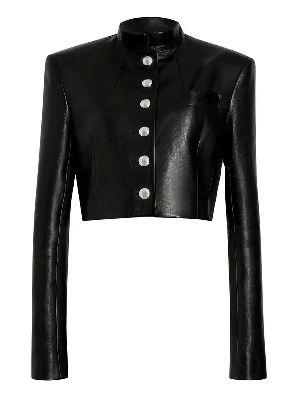 Khaite Samuelson Leather Jacket - Black
