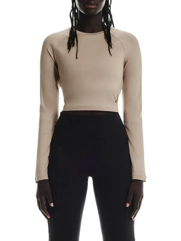 On Studio Long Sleeve Cropped Top - Desert