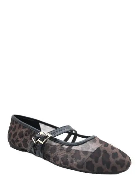 KENNETH COLE Mackenzie Mary Jane Flat - Leopard Mesh