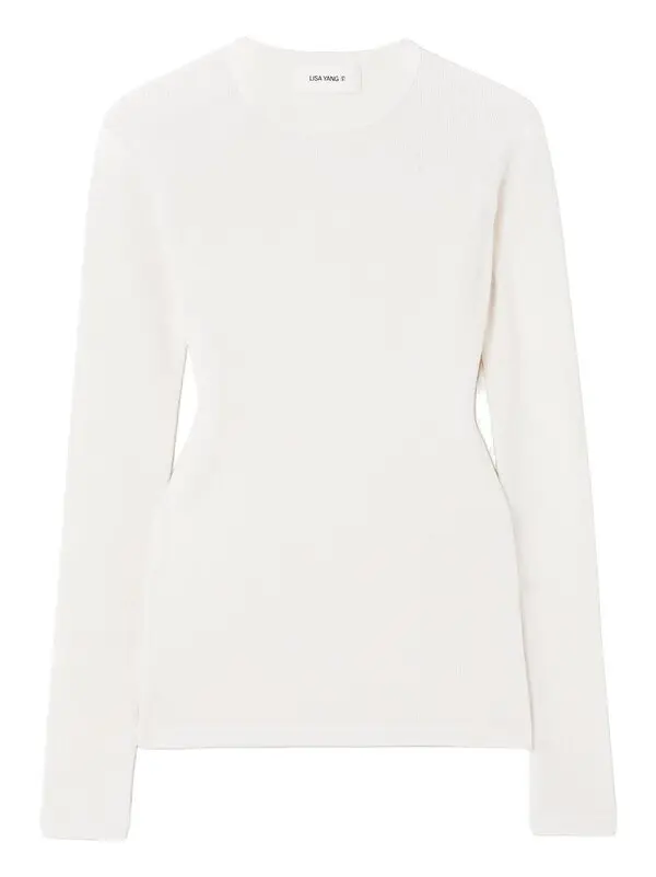 LISA YANG Vivian Cotton And Cashmere-blend T-shirt - Neutrals