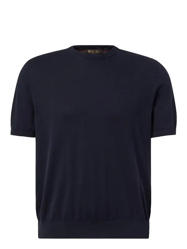 Loro Piana Knitted Cotton T-shirt - Blue
