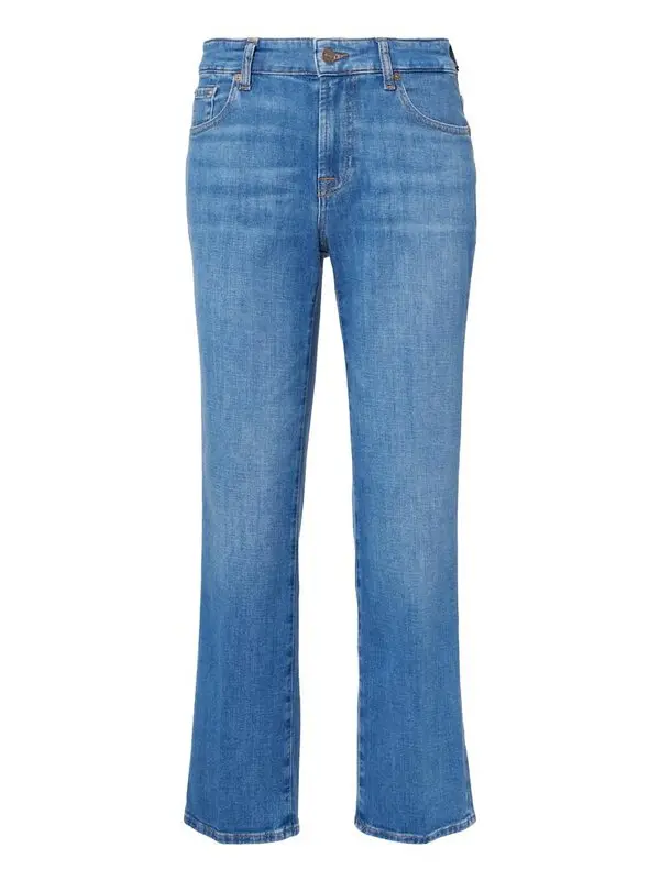 7 For All Mankind Calie Mid-rise Straight Jeans - Blue