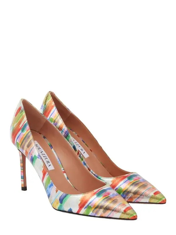 AQUAZZURA Purist 85 Leather Pumps - Multicoloured