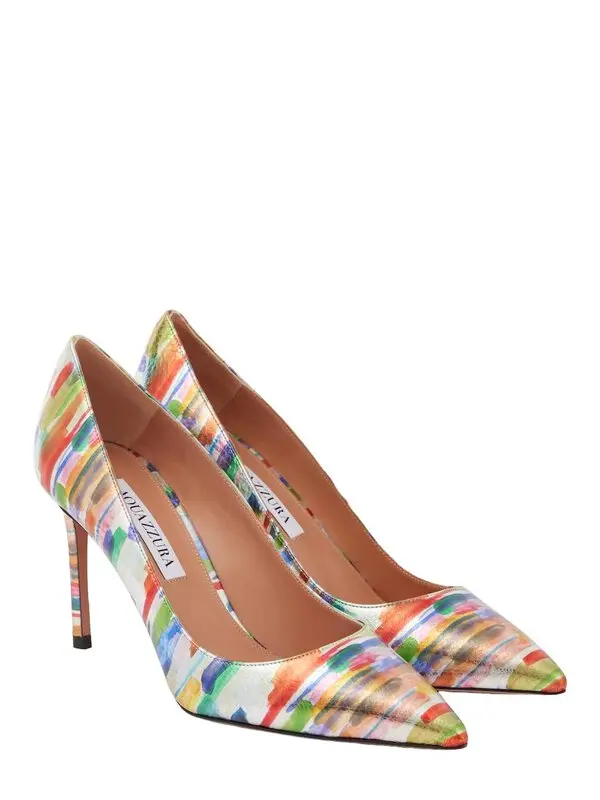 AQUAZZURA Purist 85 Leather Pumps - Multicoloured