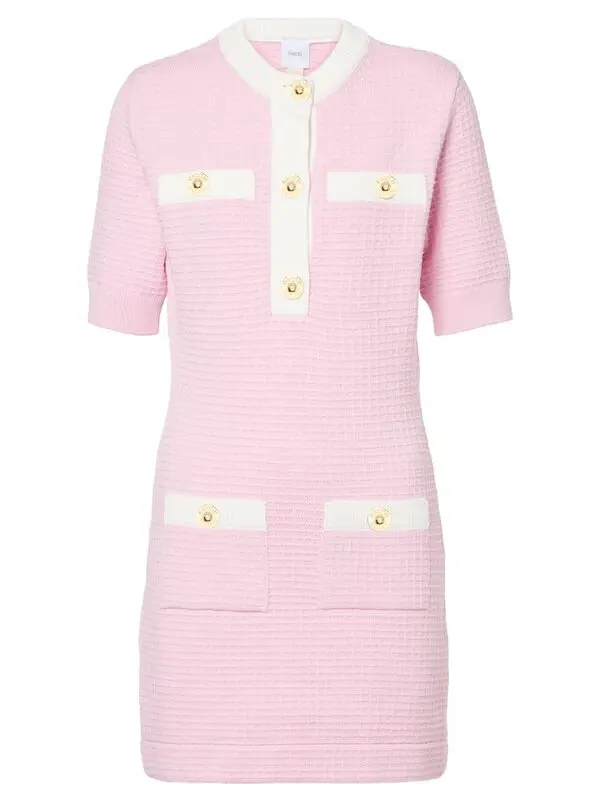 Patou Waffle-knit Cotton Minidress - Pink
