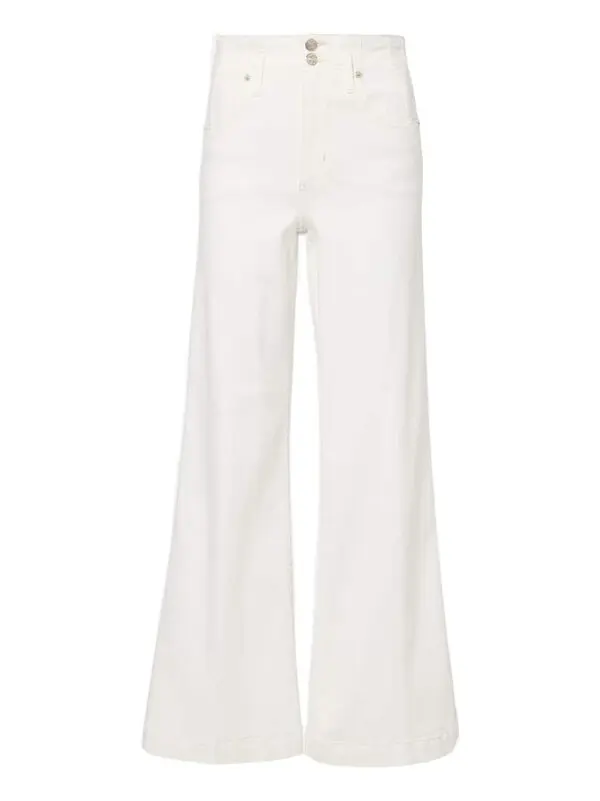 FRAME The Seamed Wide High-rise Trousers - White