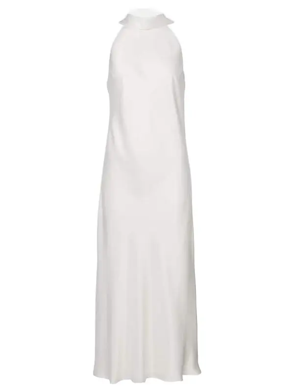 Galvan Bridal Sienna Satin Midi Dress - White
