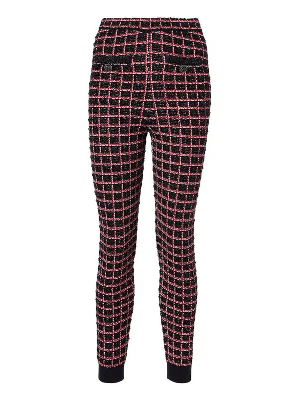 SELF-PORTRAIT Tweed High-rise Leggings - Black